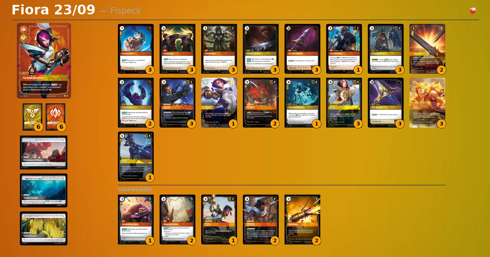 Body Order Fiora, Grand Duelist deck – Riftbound